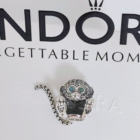Pandora | Jewelry | Pandora Pav Monkey Charm S925 Sterling Silver With ...